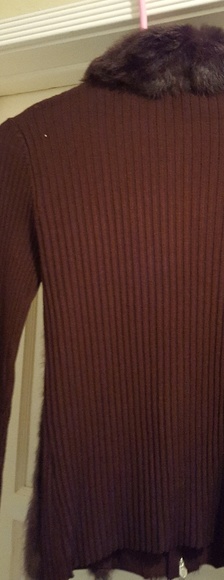 Belldini | Sweaters | Medium Chocolate Brown Sweater With Darker Fur ...